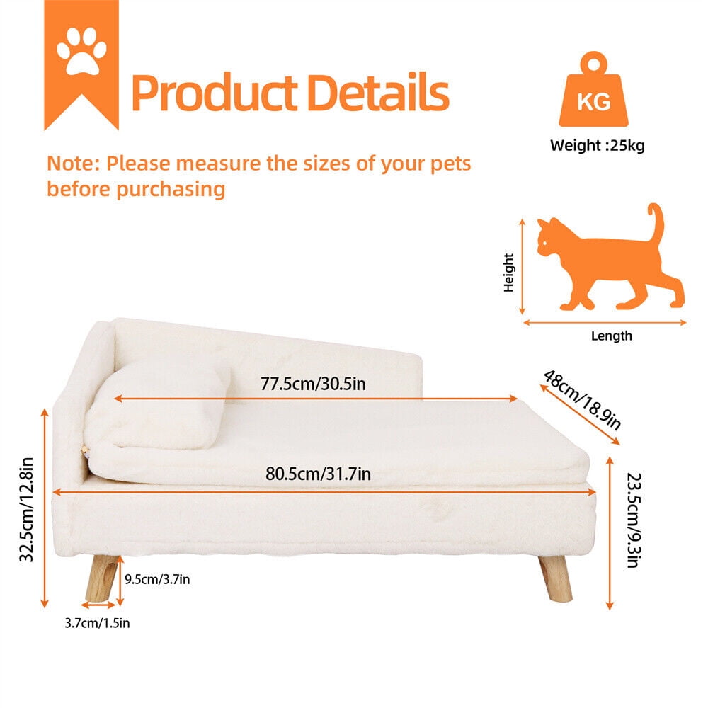 WANGBOY Elevated Pet Bed,Nordic Pet Stool Bed with Cozy Pad Waterproof ...