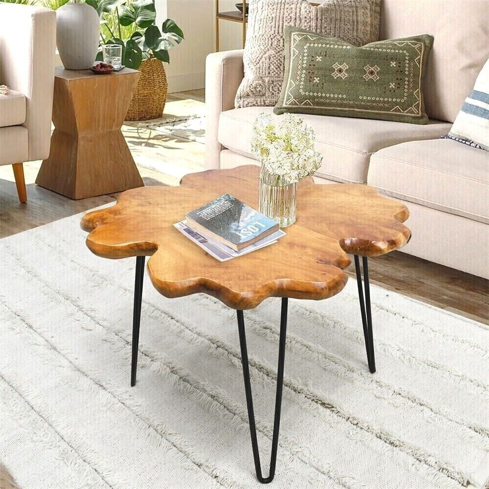 WANGBOY Green age Natural Cedar Root Live Edge Coffee Table with ...