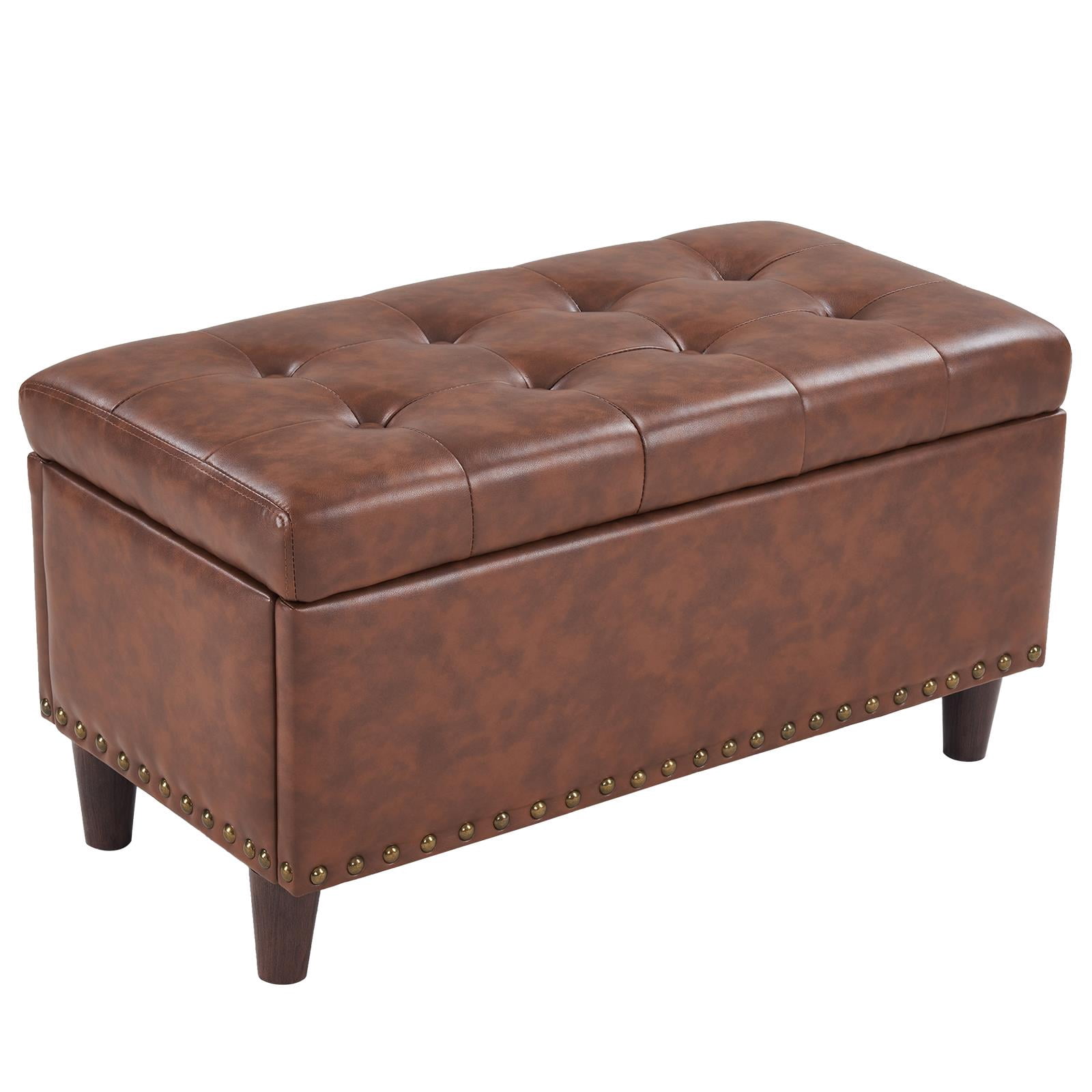 WANGBOY Modern Ottoman Footstool Bench with Storage Bench, Upholstered ...
