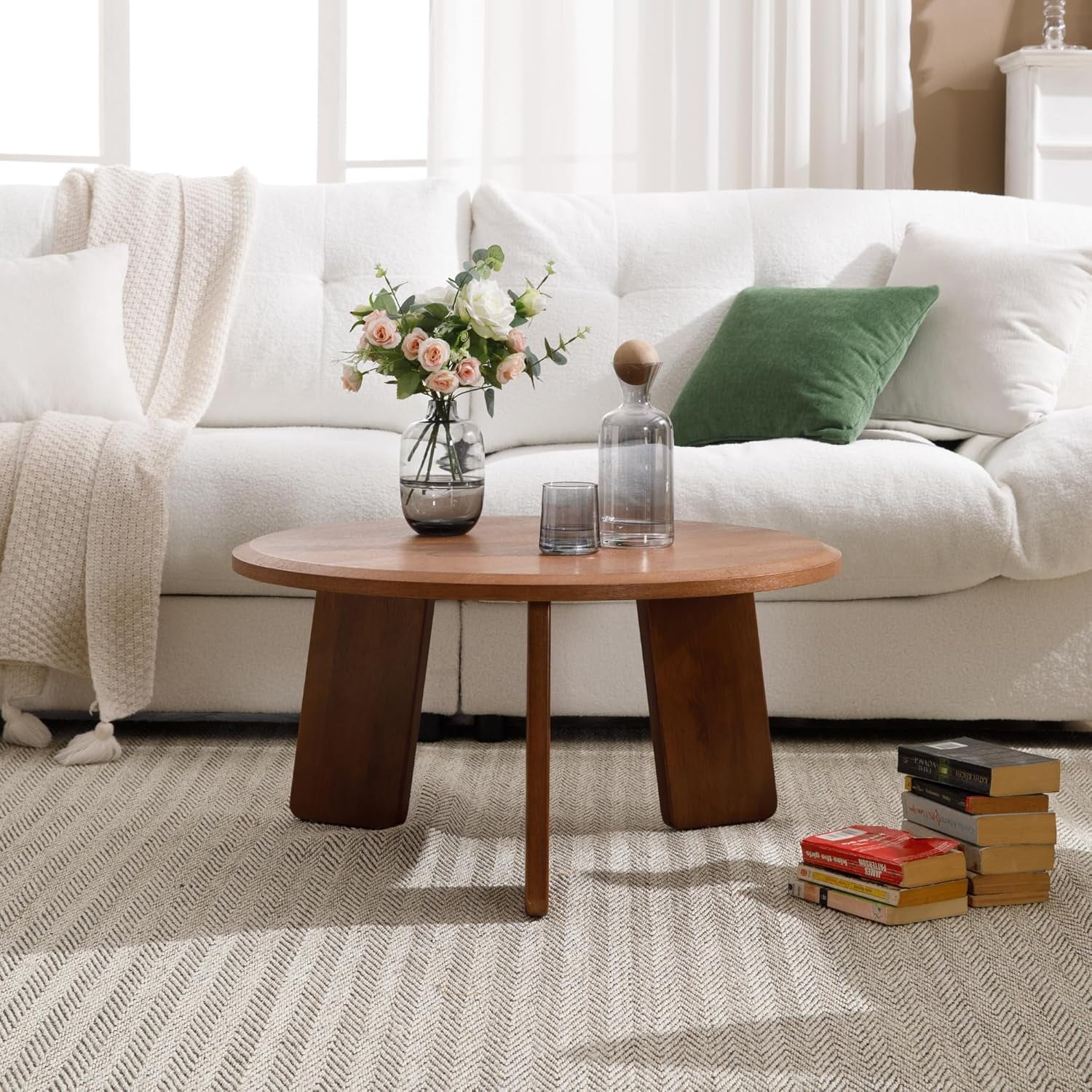 WANGBOY Nesting Coffee Table for Living Room, Rectangle Sofa Side Table ...