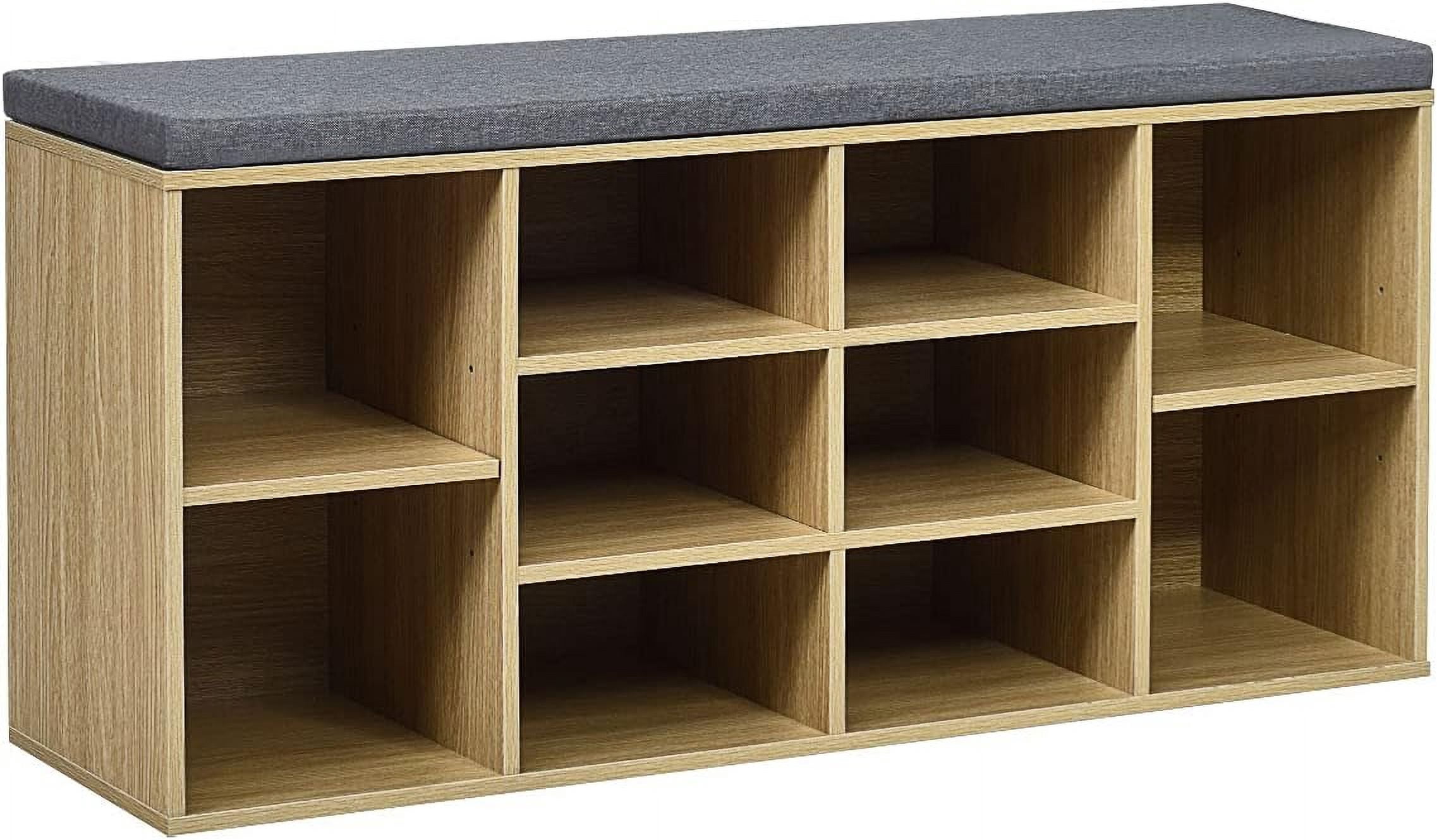 WANGBOY Shoe Bench Entryway with Storage Padded Cushions, Adjustable ...