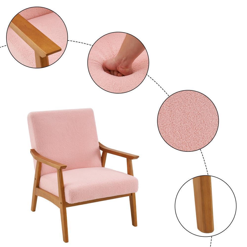 WANGBOY Solid Wooden Arm Chair Single Sofa Upholstered Living Room 4 ...