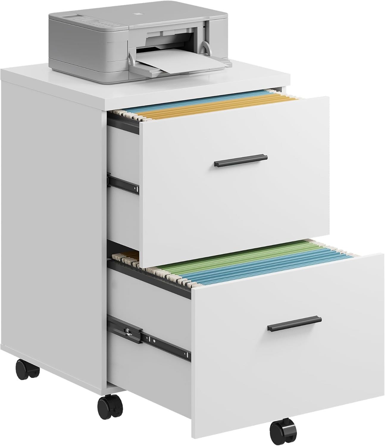WANGBOY Wood File Cabinet, 2 Drawer Filing Cabinet for Home Office ...