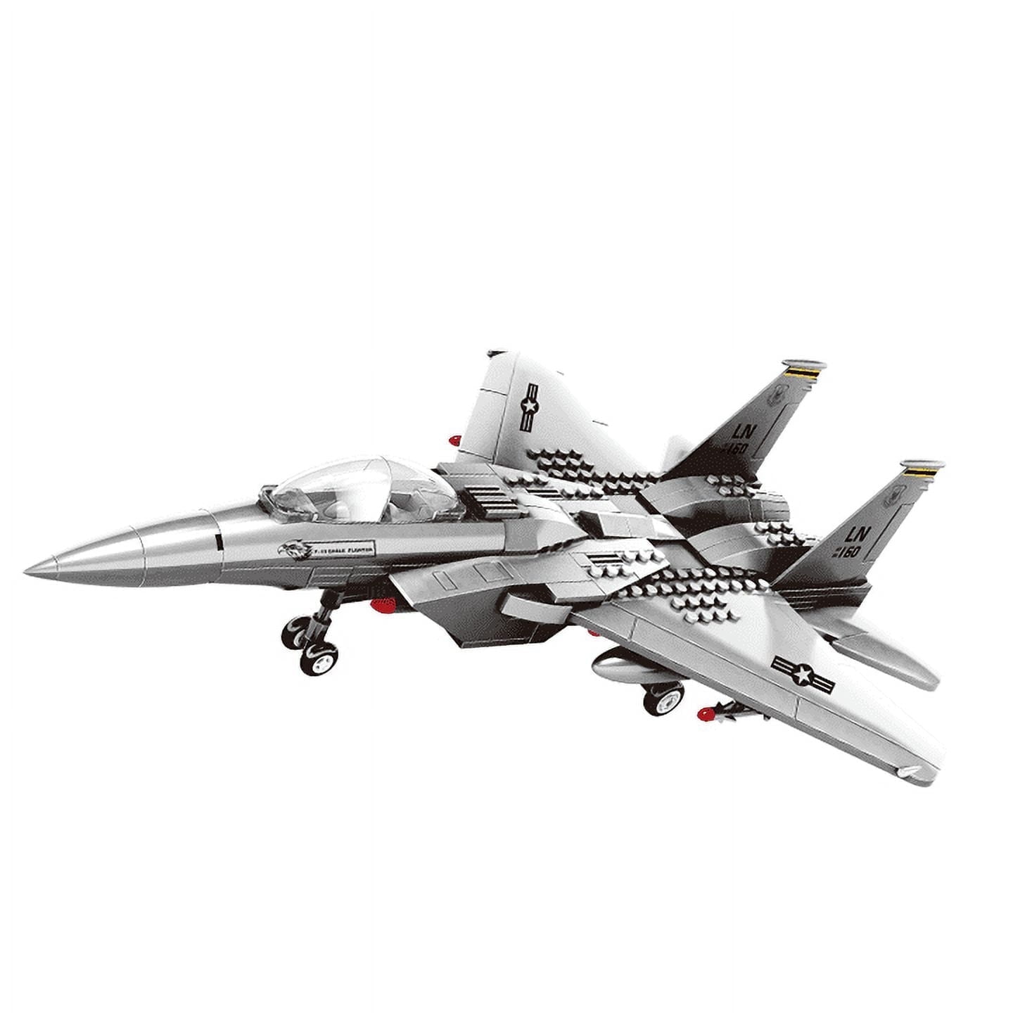 WANGE F-15 Eagle Fighter Jet Military Airplane Building Block Set 223 ...