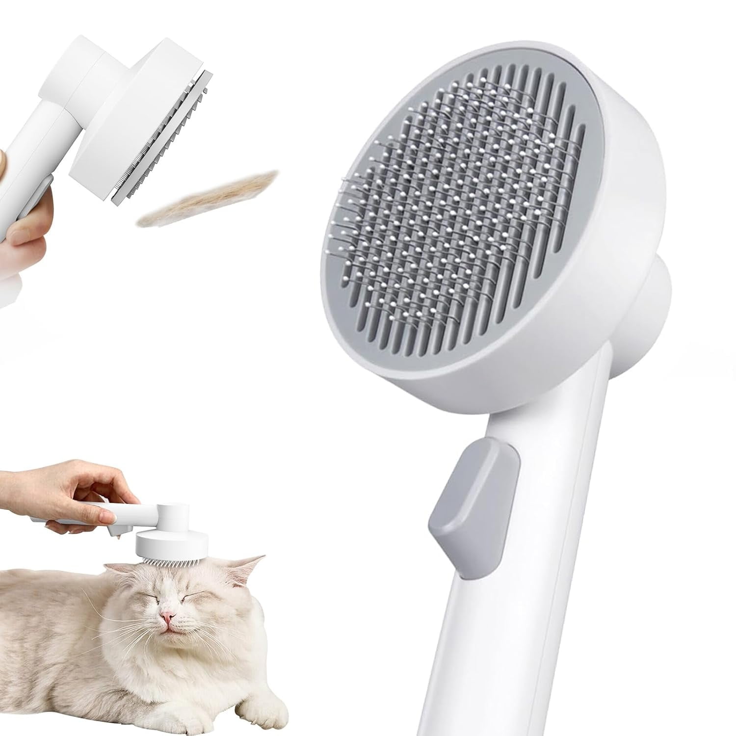 WANGFAN Cat Brush Self Cleaning Brush For Indoor Hair Removal Short ...