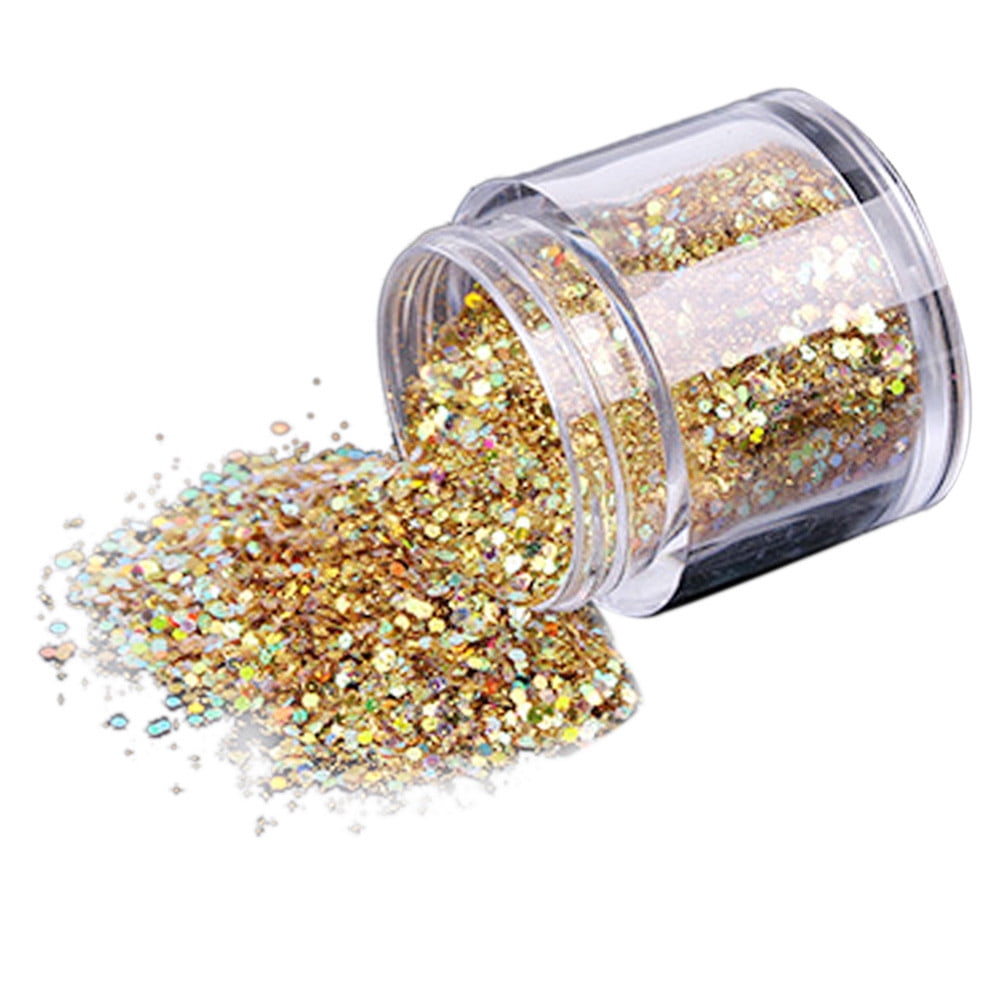 WANGJIAOID 10g/Box Gold Sliver Nail Glitter Powder Shinning Nail Powder ...