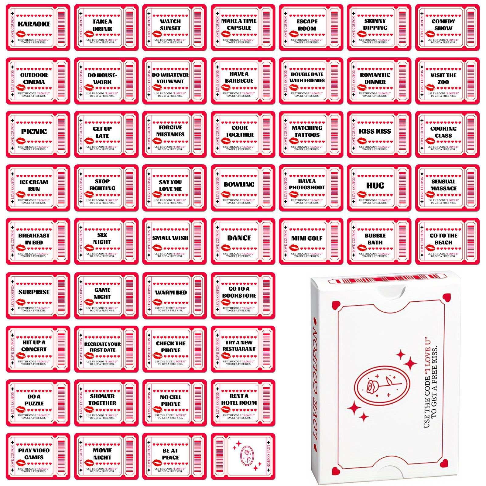 WANGJIAOID 50 Sheets Couple Interactive Card Set Interesting Ambiguous ...