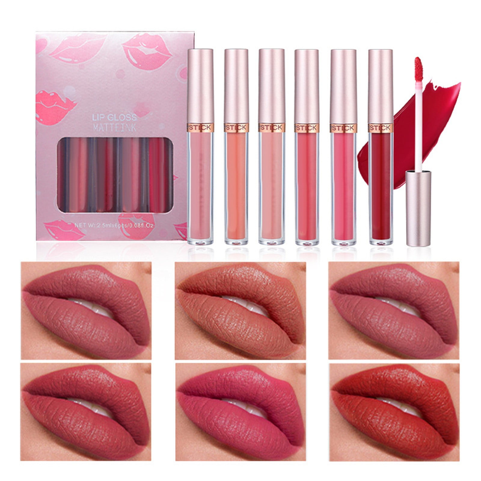 WANGJIAOID Chicken Girls Brat Lip Gloss 6 Color Lip Glaze Set With Long ... WANGJIAOID Chicken Girls Brat Lip Gloss 6 Color Lip Glaze Set With Long ...