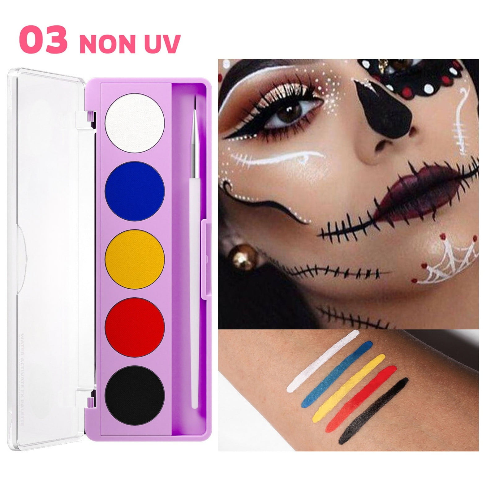 WANGJIAOID Fluorescent Face Painting Water Soluble Human Face Painting ...