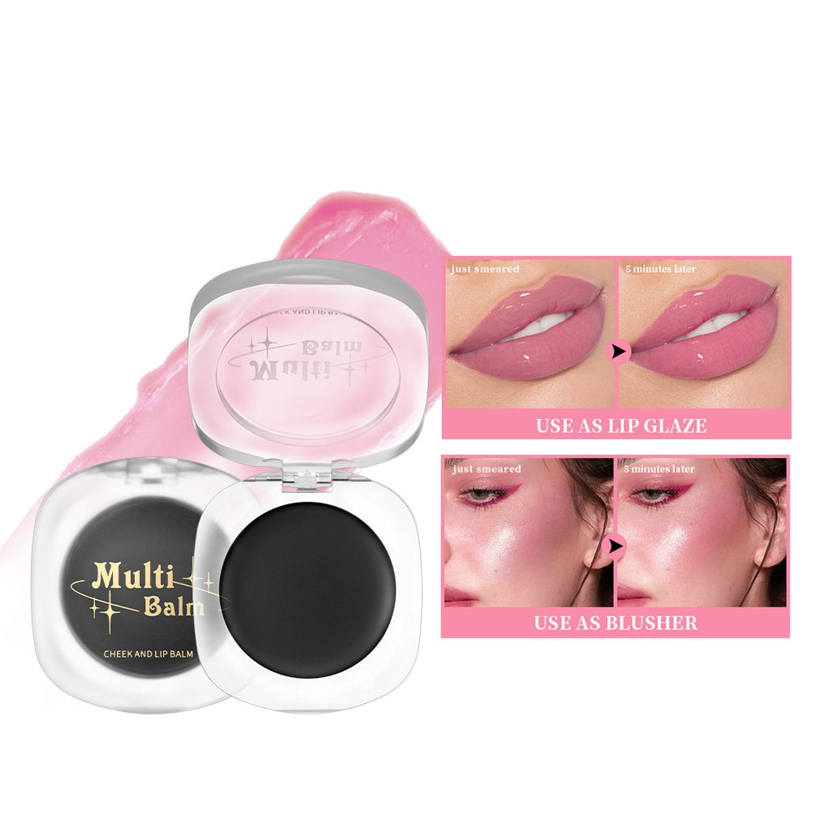 WANGJIAOID Glitter Clear Lip Gloss Black Temperature Changing Brightens ...