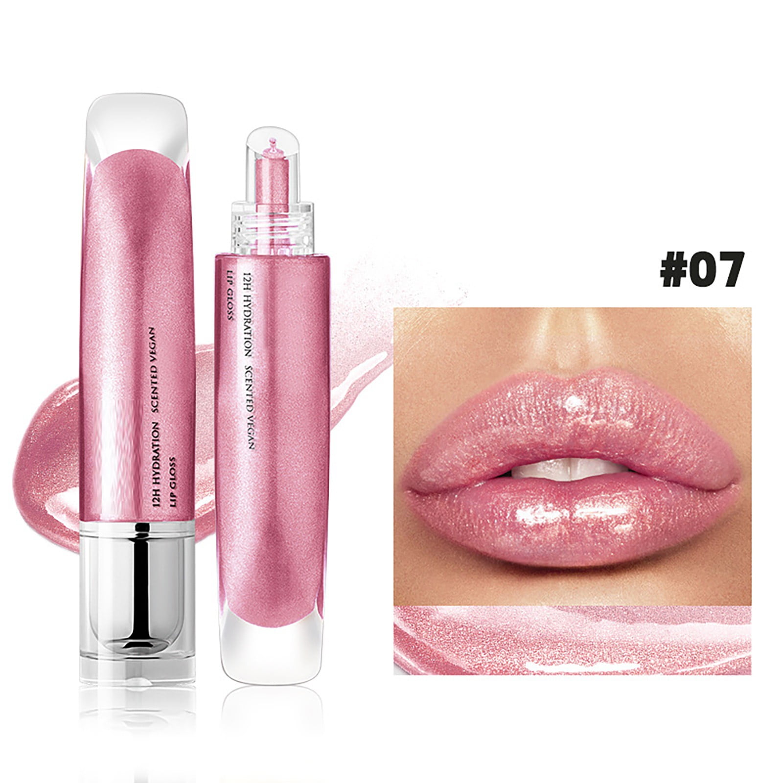 Wangjiaoid Glossy Finish Liquid Lip Gloss Shimmering Pearl Lip Glaze