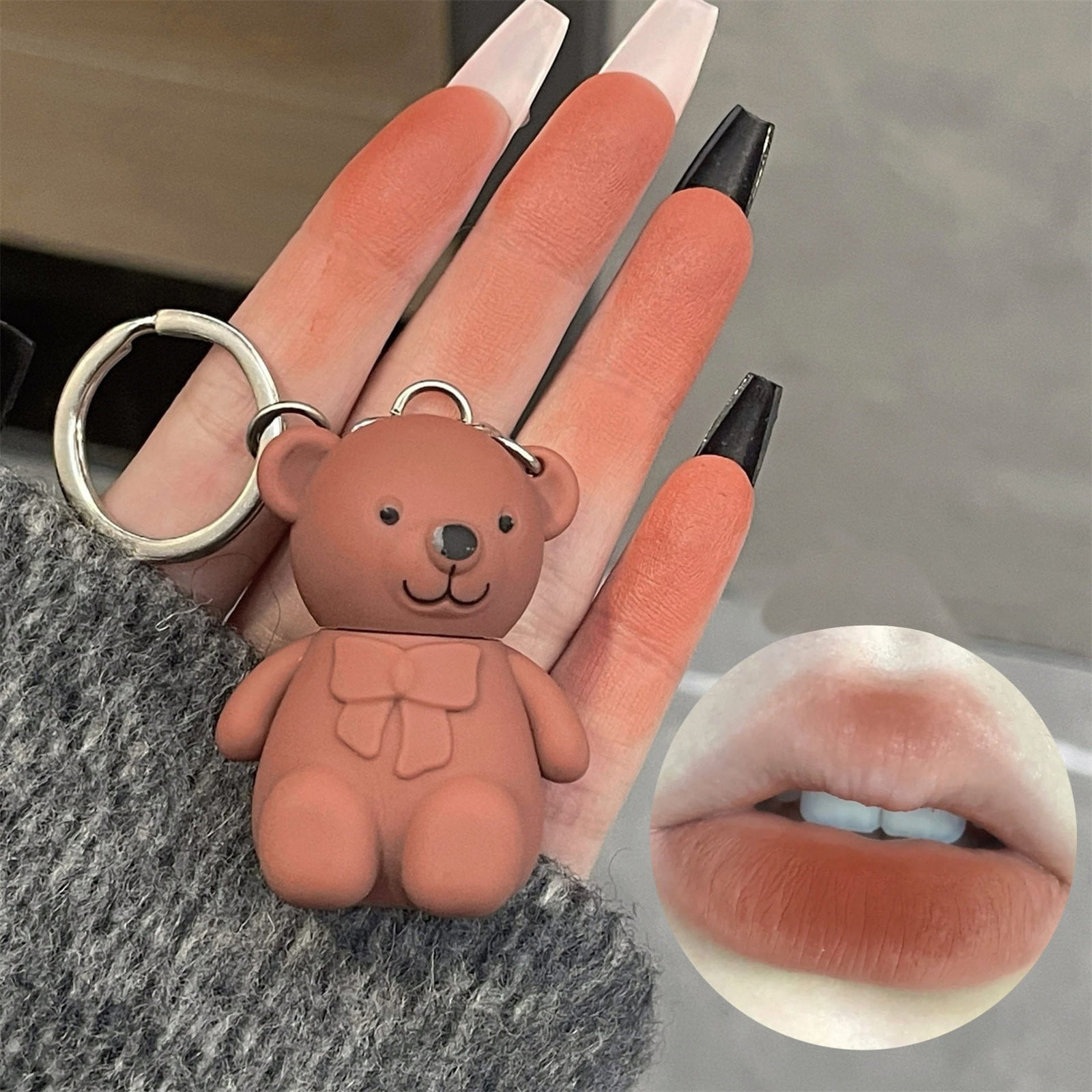 WANGJIAOID Lip Bar Lipstick 2 In 1 Key Chain Bear Lipstick Mist Mattes ... WANGJIAOID Lip Bar Lipstick 2 In 1 Key Chain Bear Lipstick Mist Mattes ...