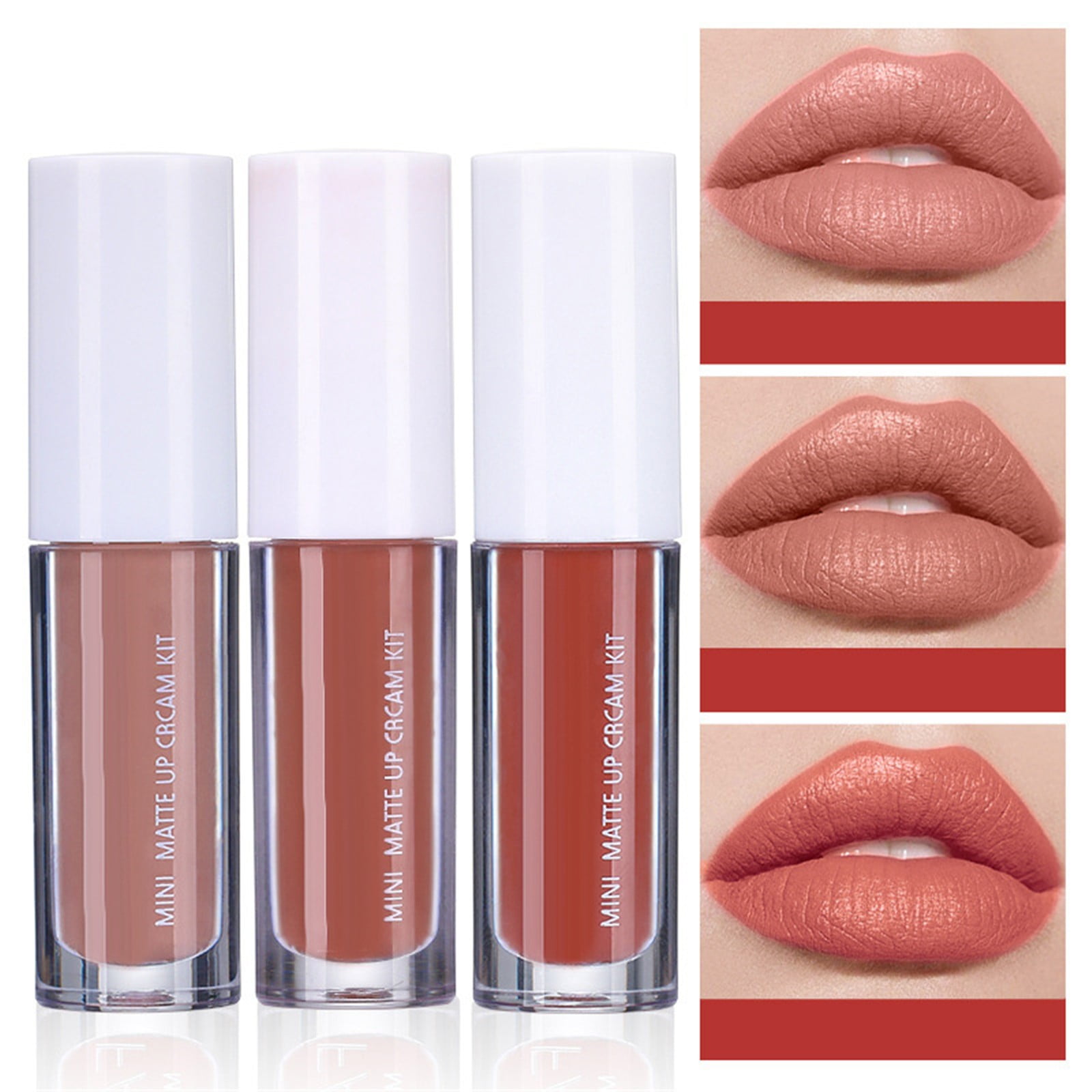 Wangjiaoid Lip Gloss Packages Suitcase Water Gloss Mist Lip Glaze Set 3