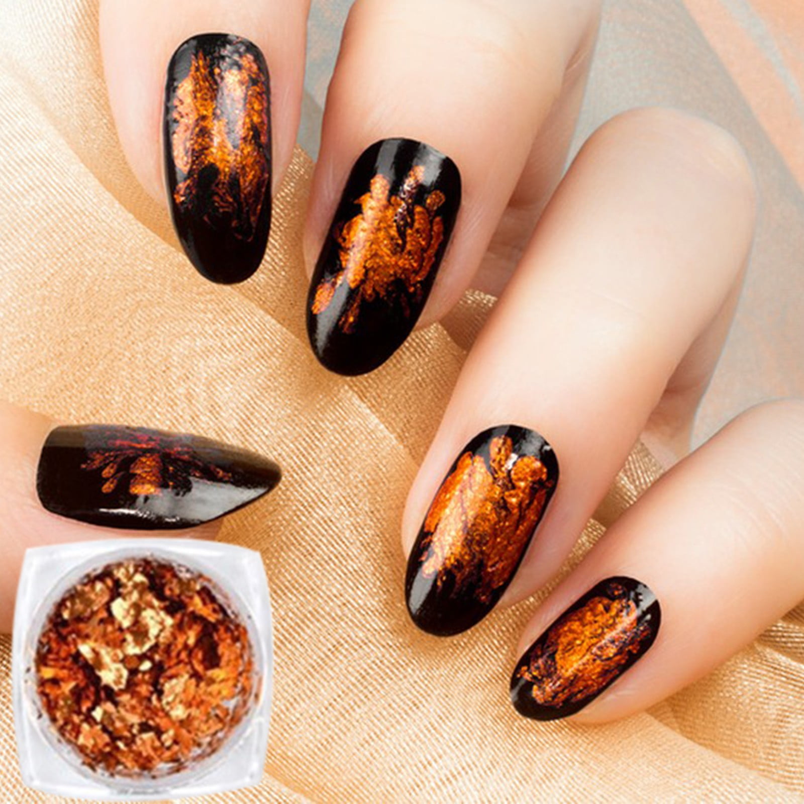 WANGJIAOID Nail Cloud Brocade Nail Platinum Foil Powder Gold And Silver ...