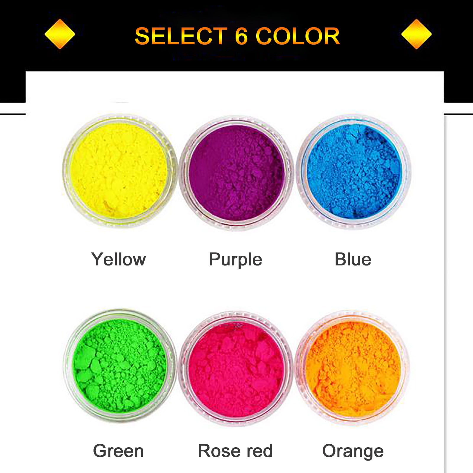 WANGJIAOID Nail Sponge for French Tip 6-color Fluorescent Powder High ...