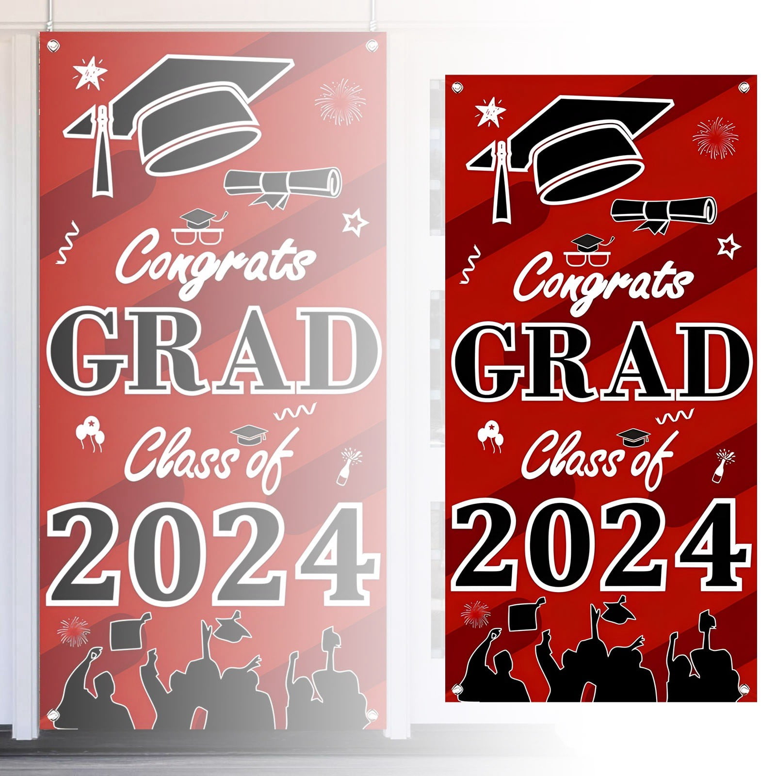 WANGJIAOID Party Flags on A String And 90x200cm Graduation Party Door ...