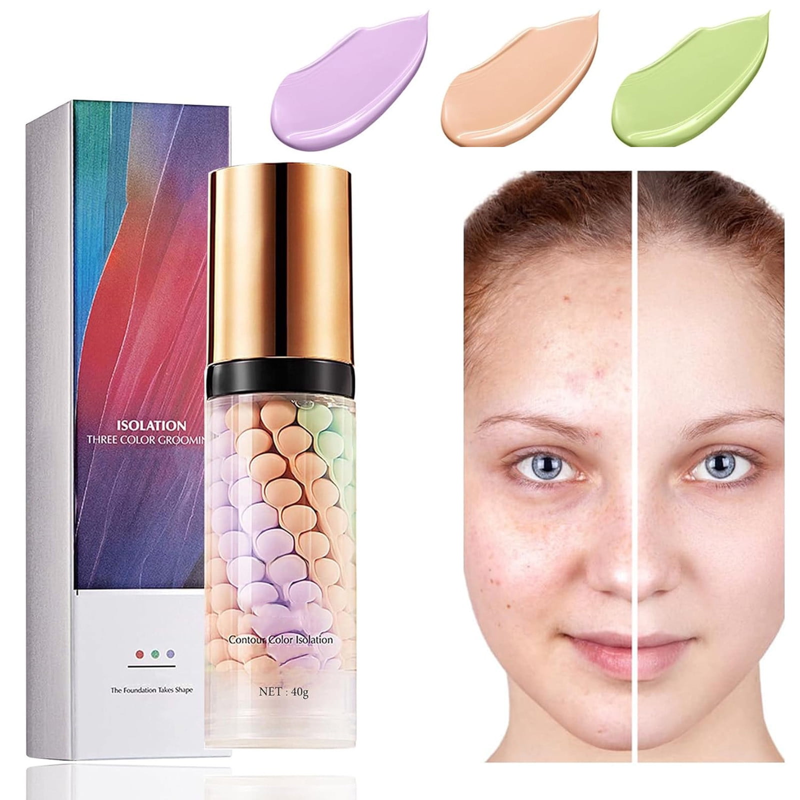 WANGJIAOID Three Color Rainbow Isolation 40g Brightens Skin Tone ...