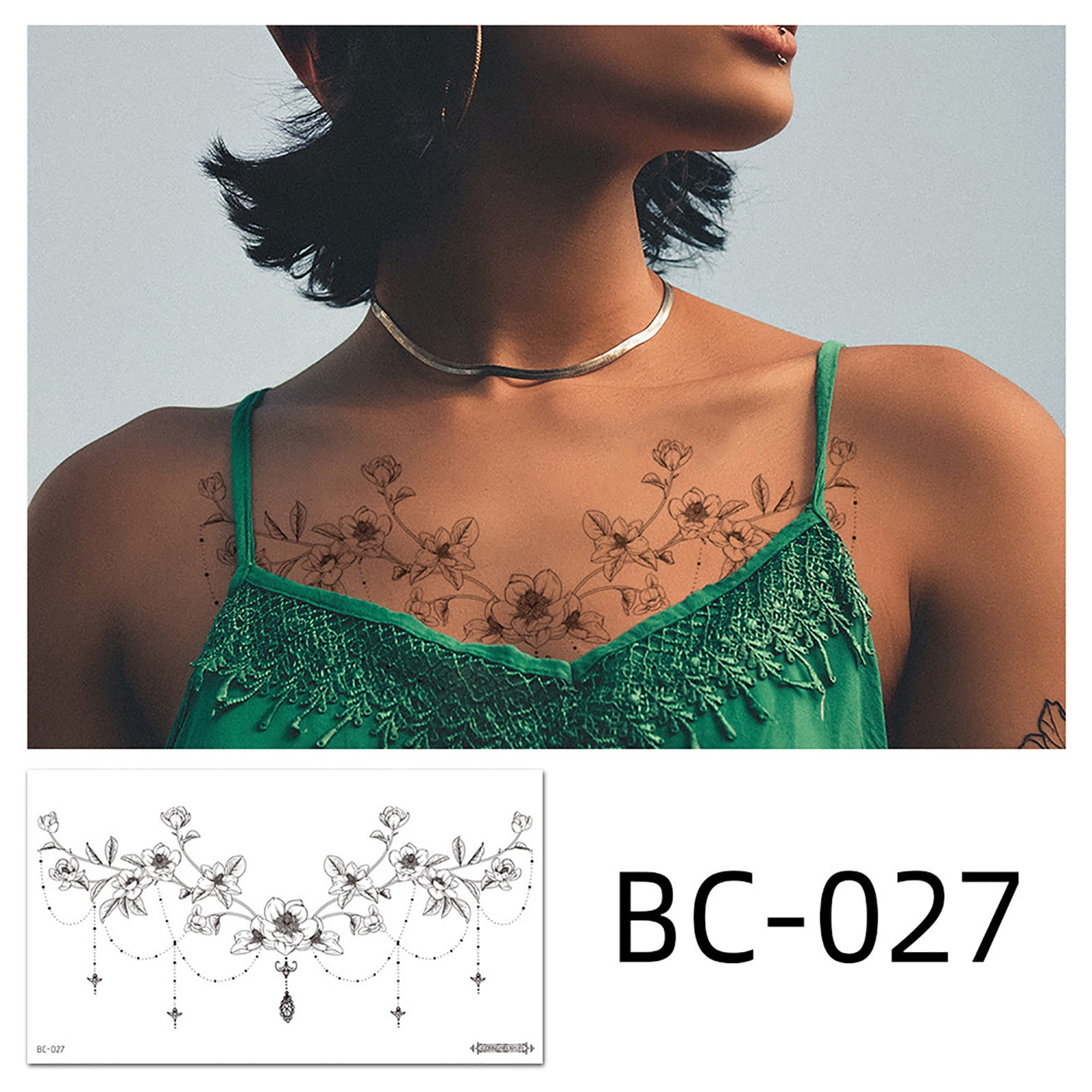 WANGJIAOID Visitation Booth Black Underboob Temporary Stickers On Chest ...