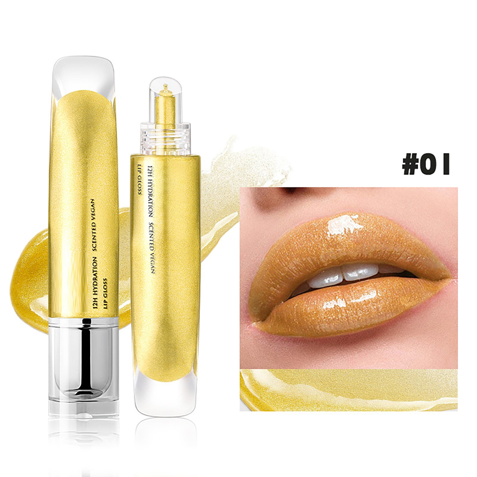 WANGJIAOID Water Lip Tint Glossy Finish Liquid Lip Gloss Shimmering ...