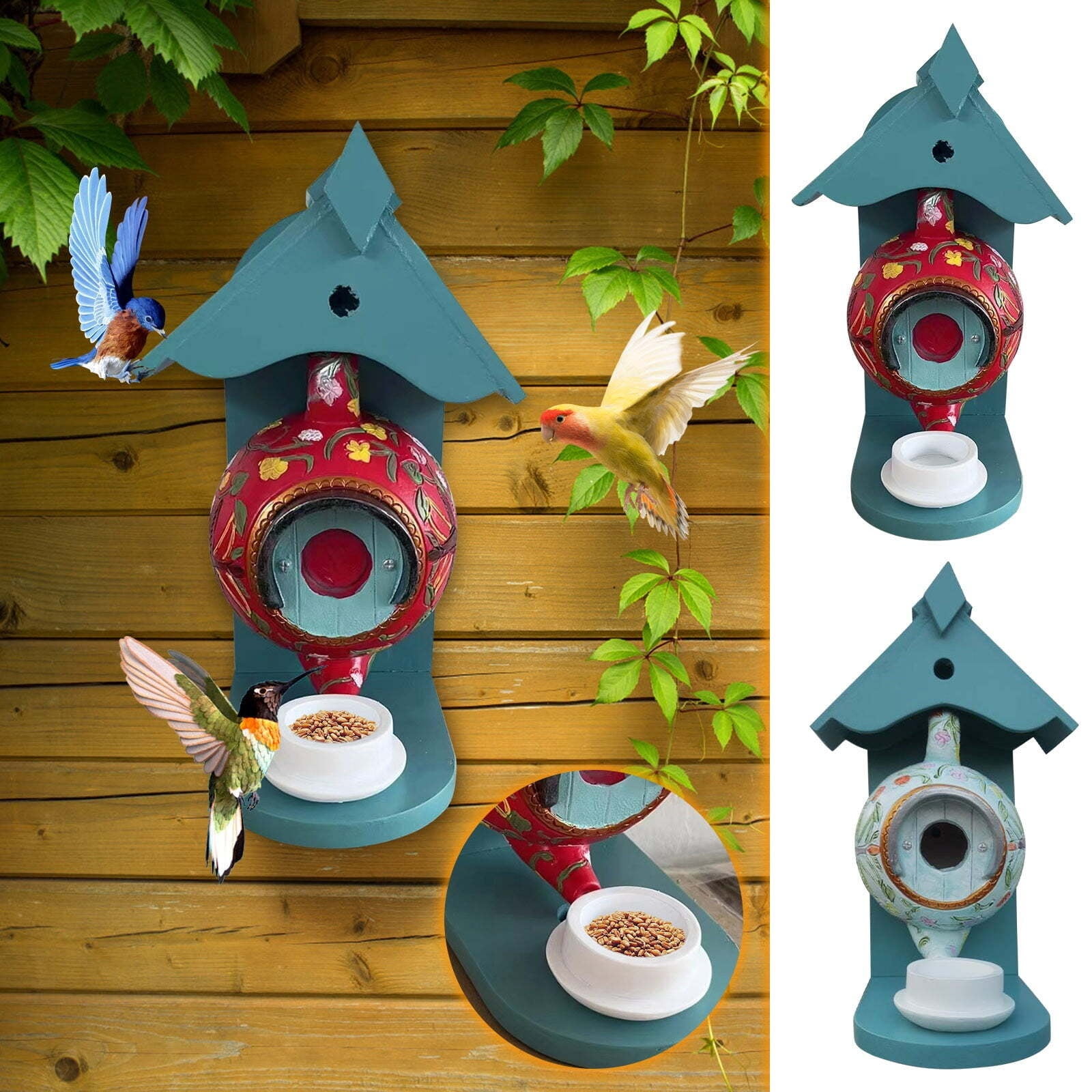 WANGLI Decorative Teapot Bird House Feeder - Walmart.com