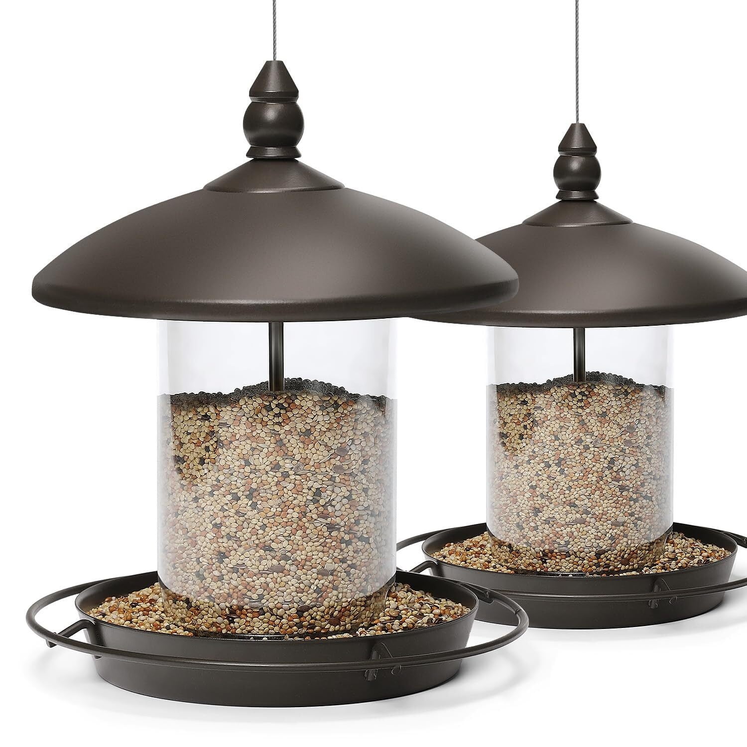 WANGLI Metal Roof Bird Feeder - Chew Proof for Outdoor Hanging Wild Bird Seeds. Bronze - Walmart.com