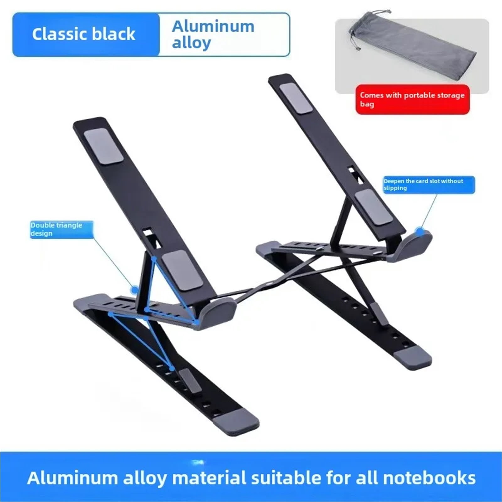 WANGQ Aluminum Levels Double Adjustable Height Vertical Folding Raised ...