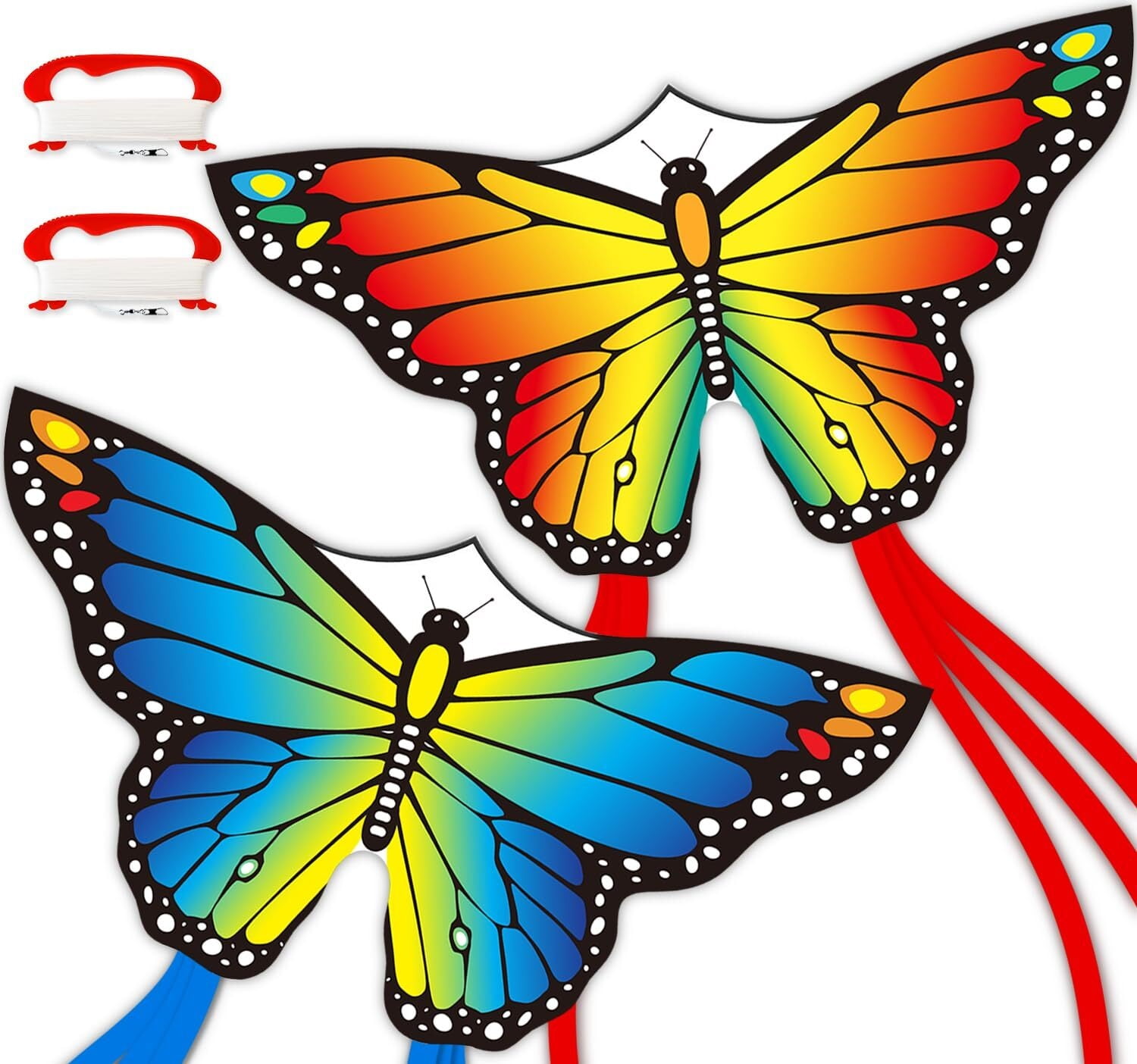 WANGQ Butterfly Kites for Kids & Adults with 200ft String Large Wind ...