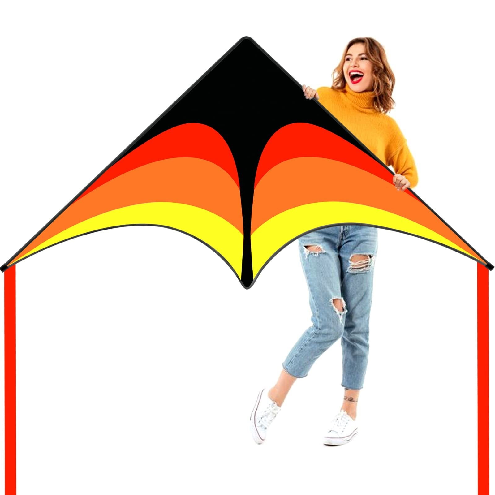 WANGQ Delta Kite for Kids & Adults - Easy to Fly Beach Kite for ...