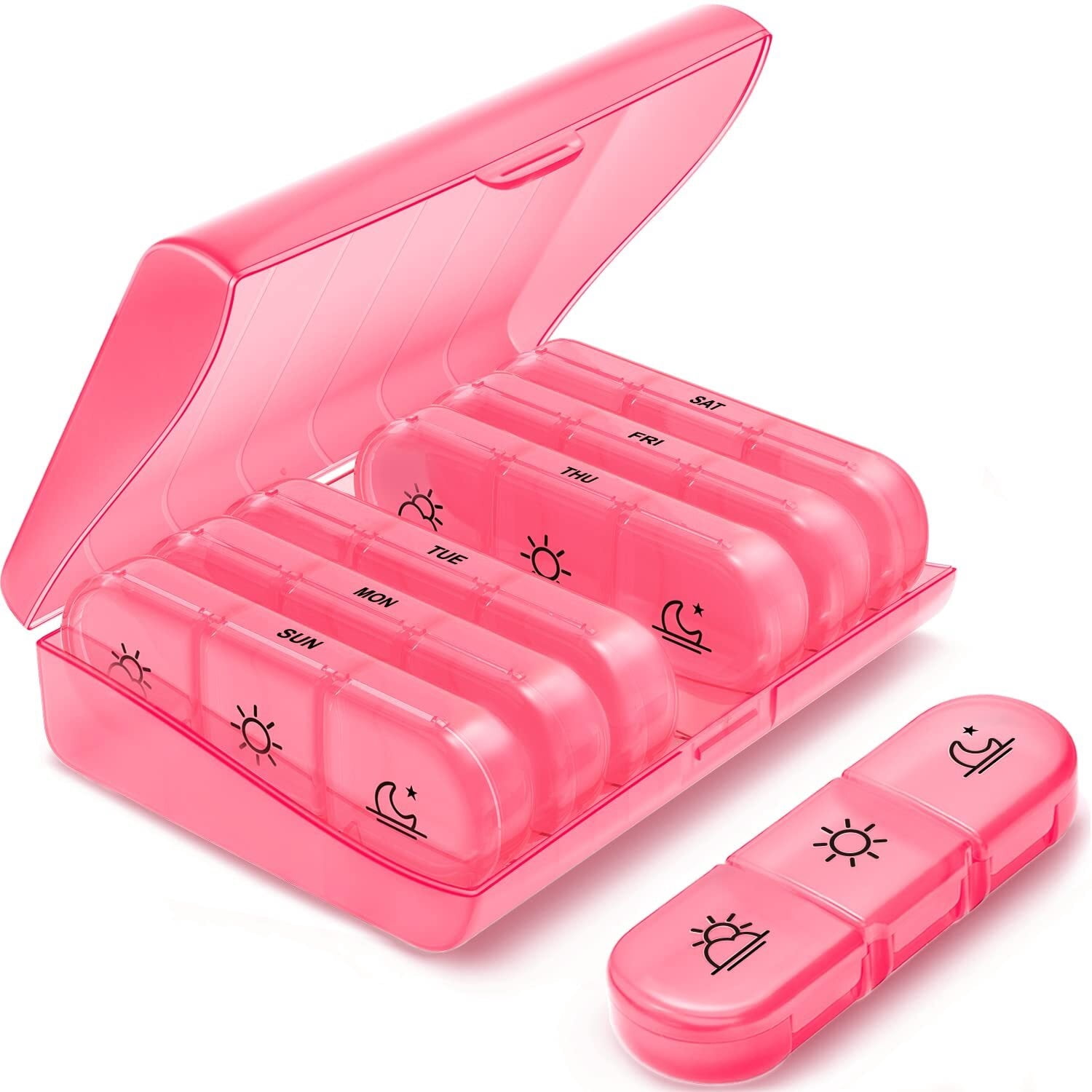 WANGQI 2 Packs Weekly Pill Organizer 3 Times a Day(7 Day) for Vitamins ...
