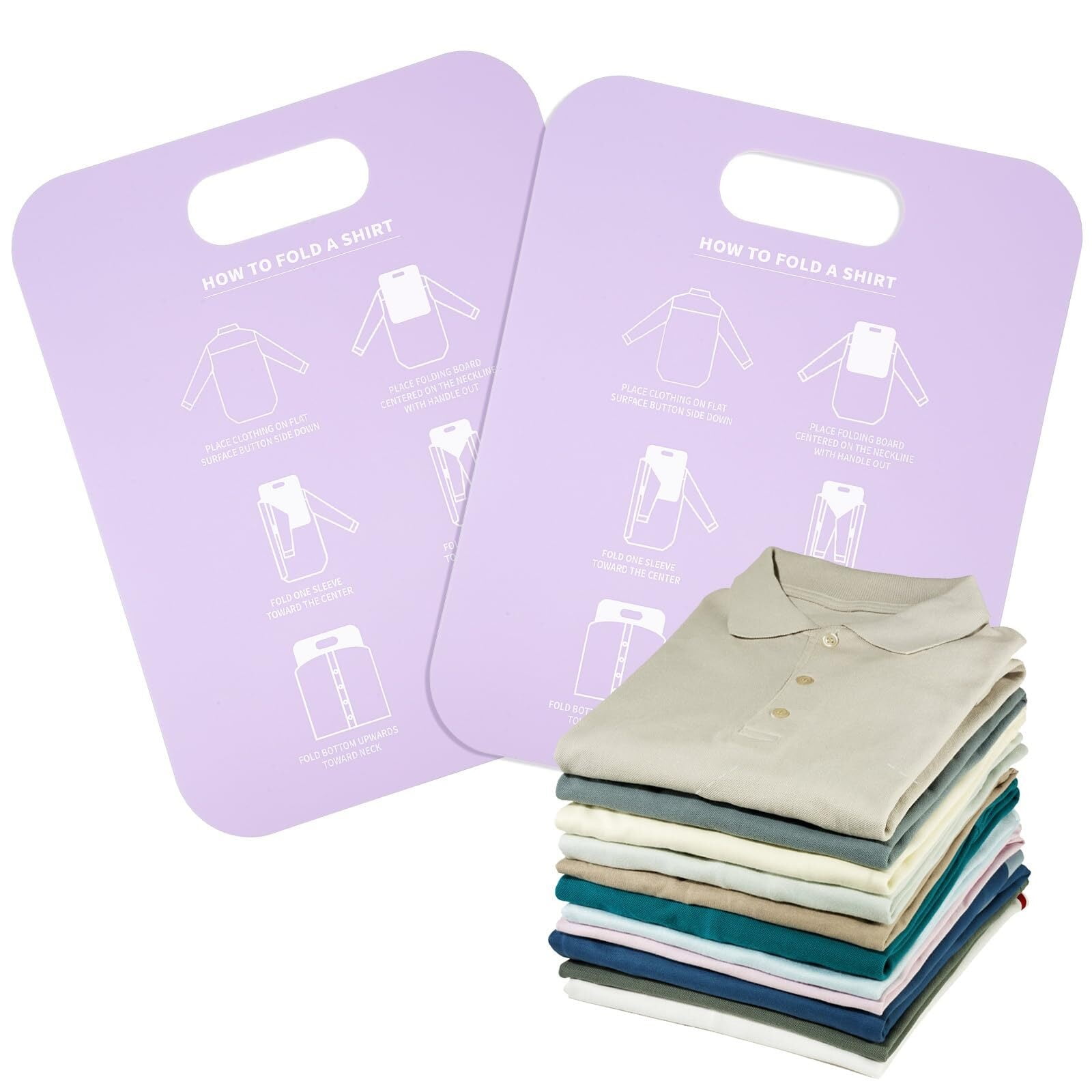 WANGQI 2 Pcs Shirt Folding Board, Portable Clothes Folder Plastic ...