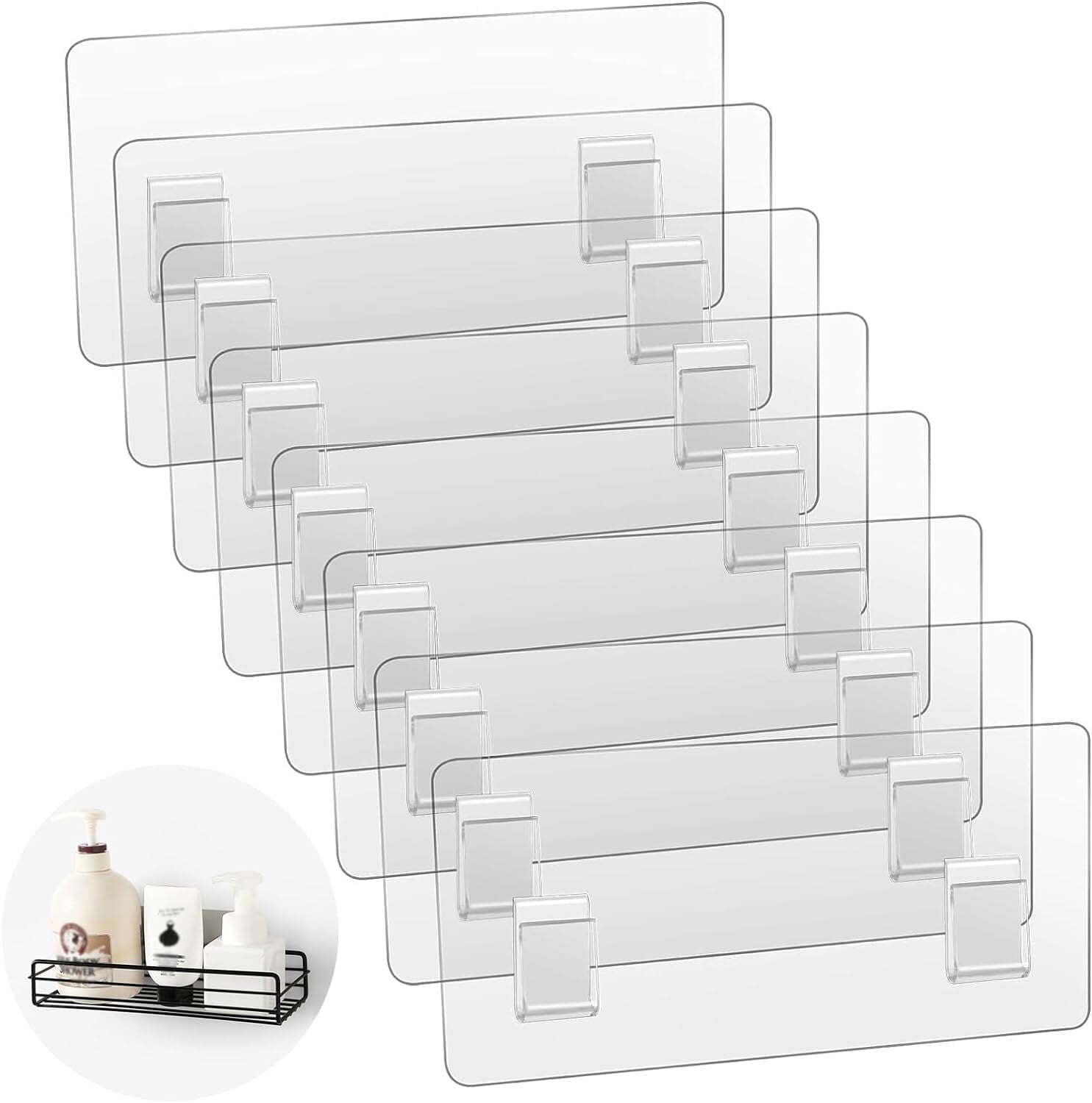 WANGQIANG 6Pack Shower Caddy Adhesive Replacement, 6 1/2" Strong ...