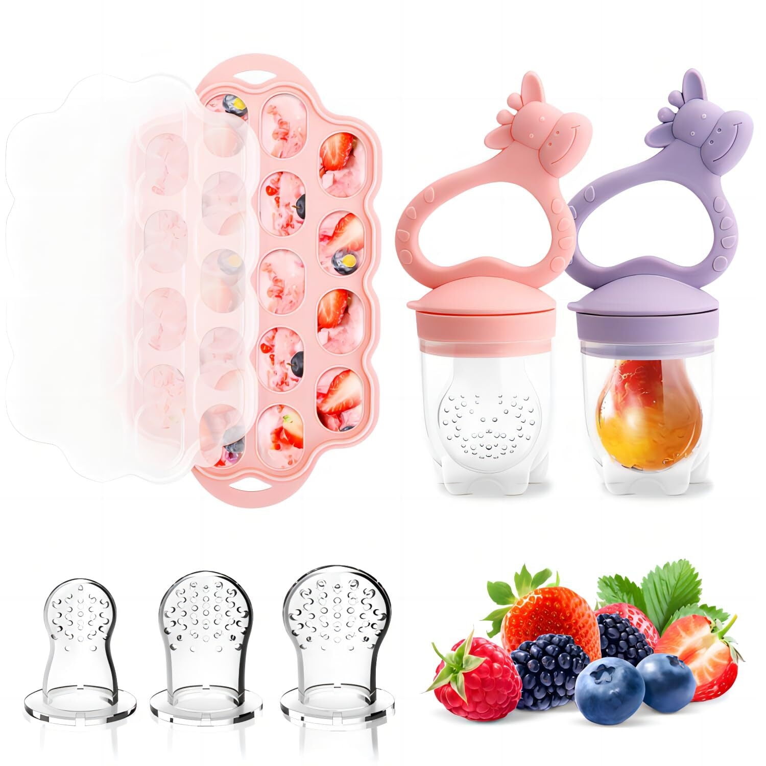WANGQIANG Baby Fruit Food Feeder Breastmilk Popsicle Molds for Teething ...