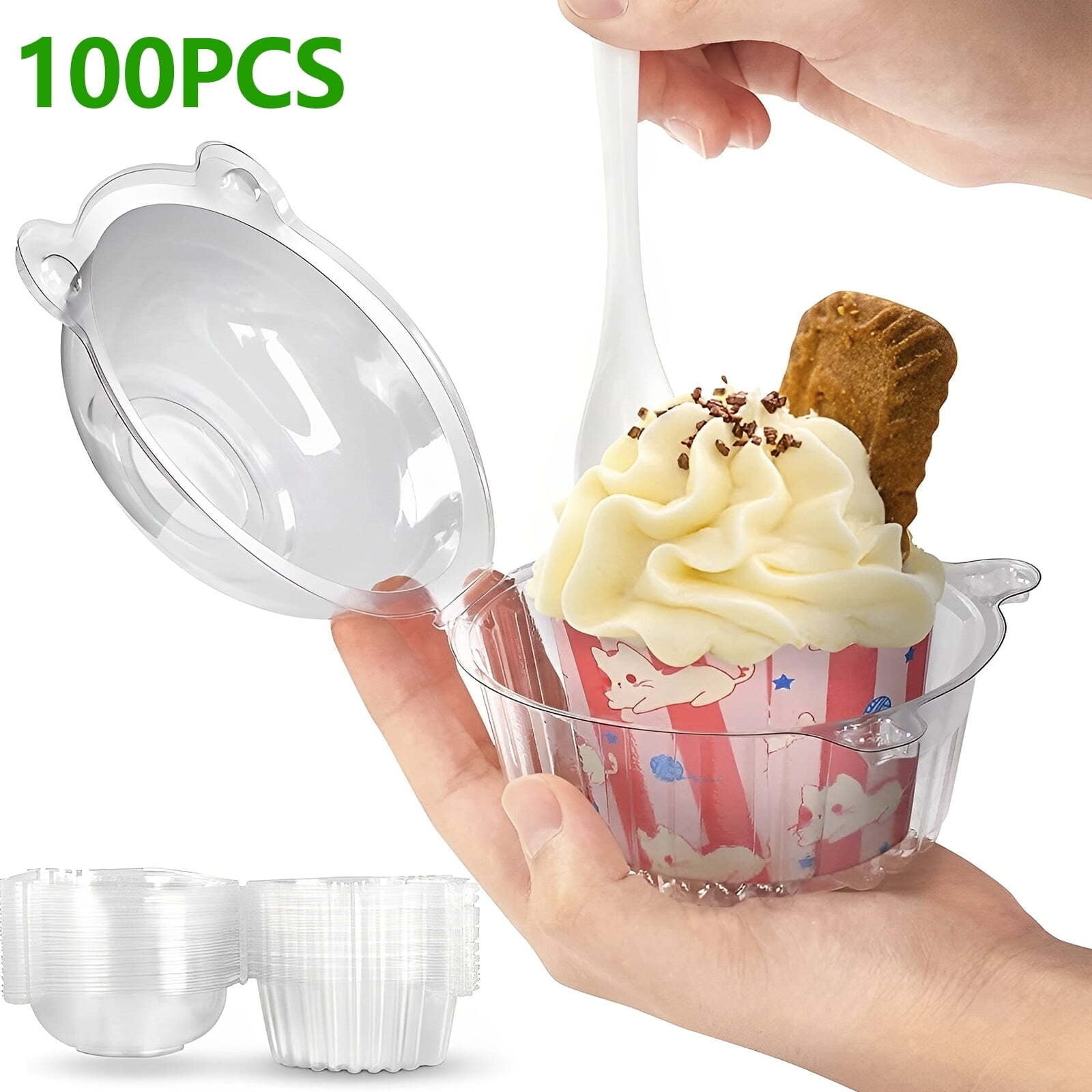 WANGQIANG Cake Slice Plastic Containers, 5 Inches Hinged Lid Cheese ...