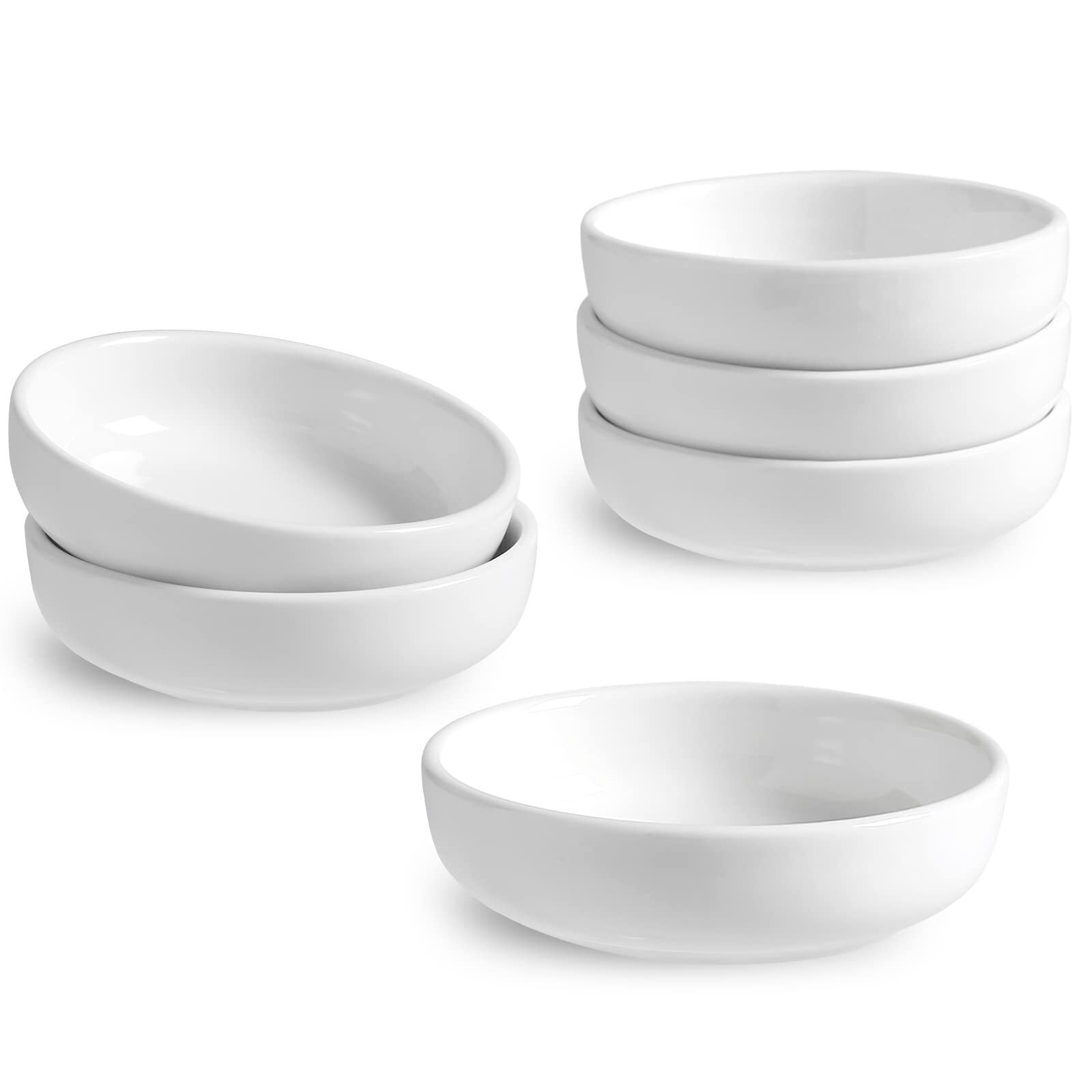 WANGQIANG Ceramic Dipping Bowls Set of 6, Soy Sauce Dish, 3 Oz Dip ...
