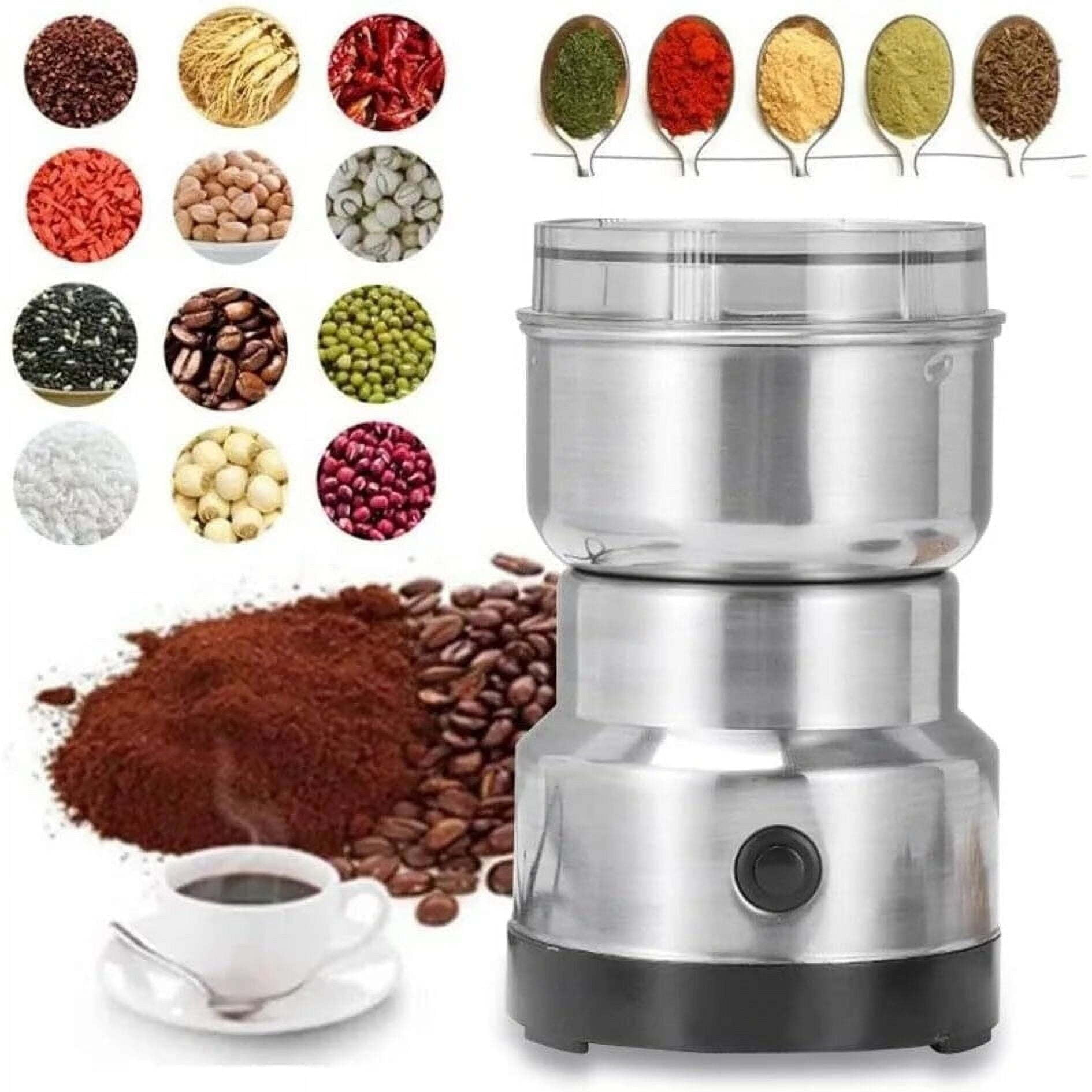 WANGQIANG Grinder Household Mini Stainless Steel Electric Herb ...