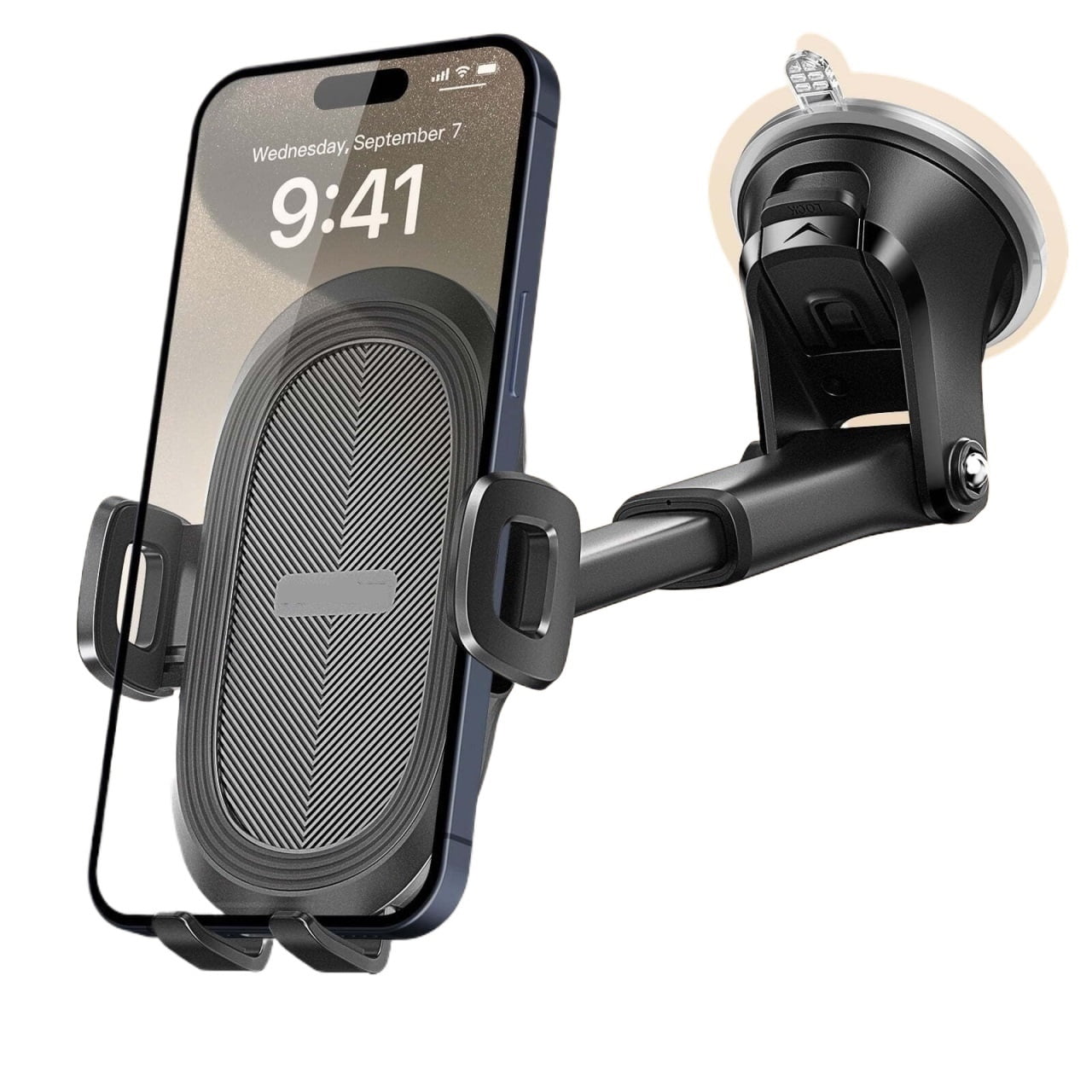 WANGQIANG Suction Cup Car Phone Holder for Your Car Windshield/Dashboard/Window with Sticky Gel ...