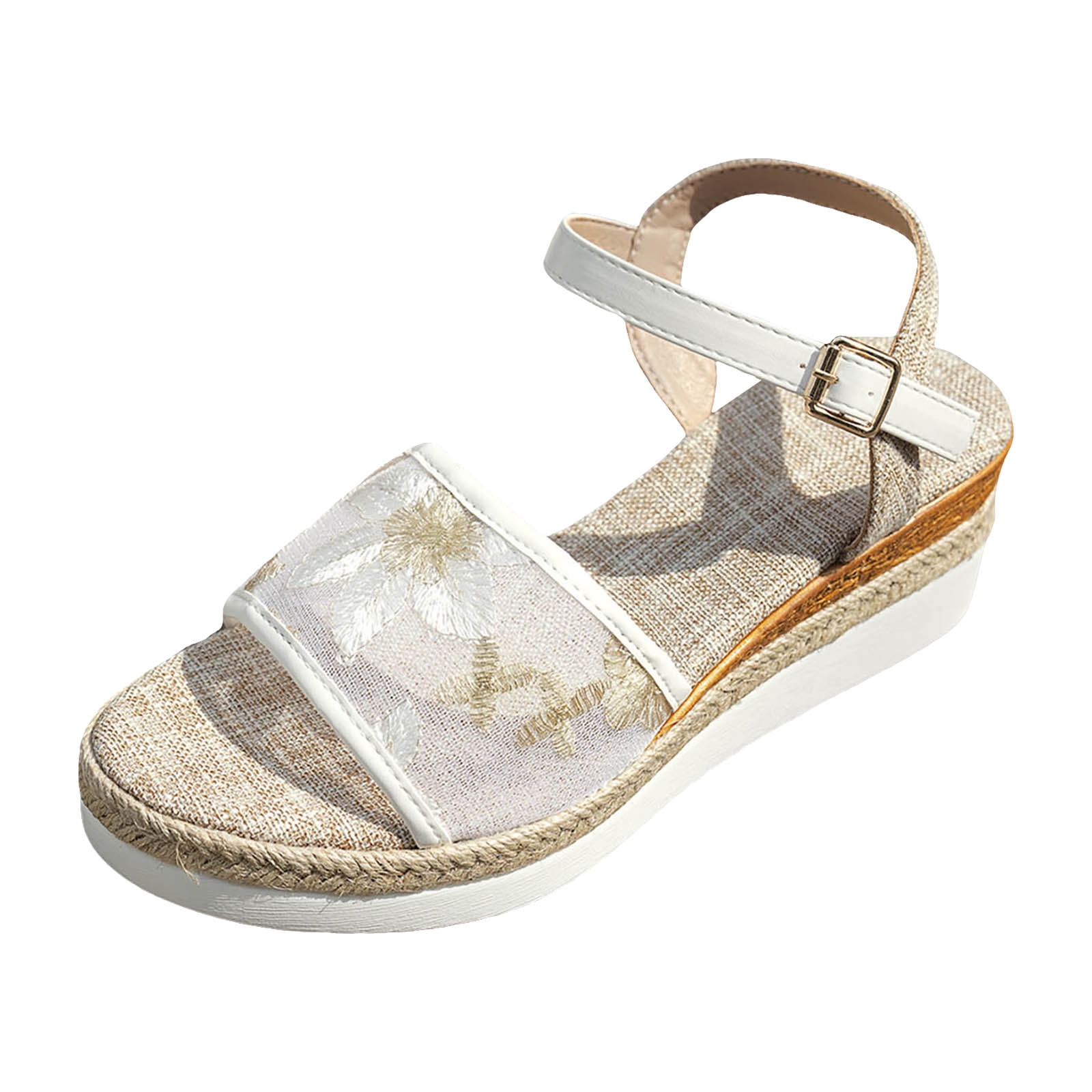 WANGWEIOP Sandals for Women Wedge Platform Shoes Peep Toe Mesh Hollow ...