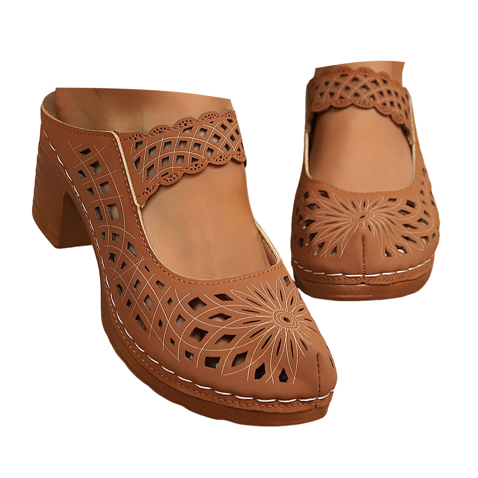 WANGWEIOP Sandals for Women Wedge Platform Shoes Roman Style Vintage ...