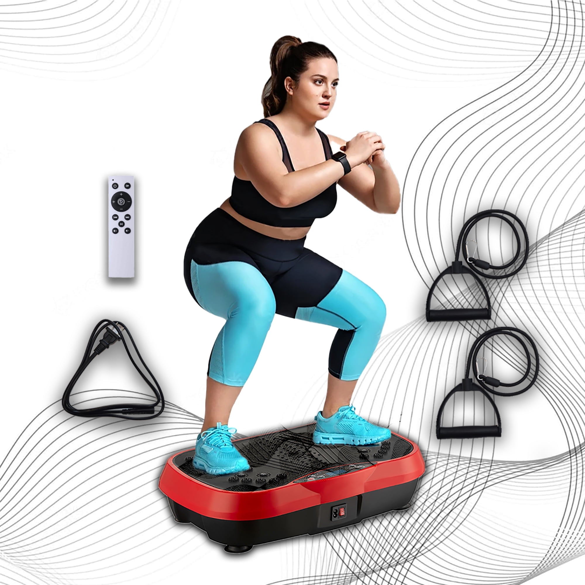 WANKO Vibration Plate Exercise Band Workout Machine - Red - Walmart.com