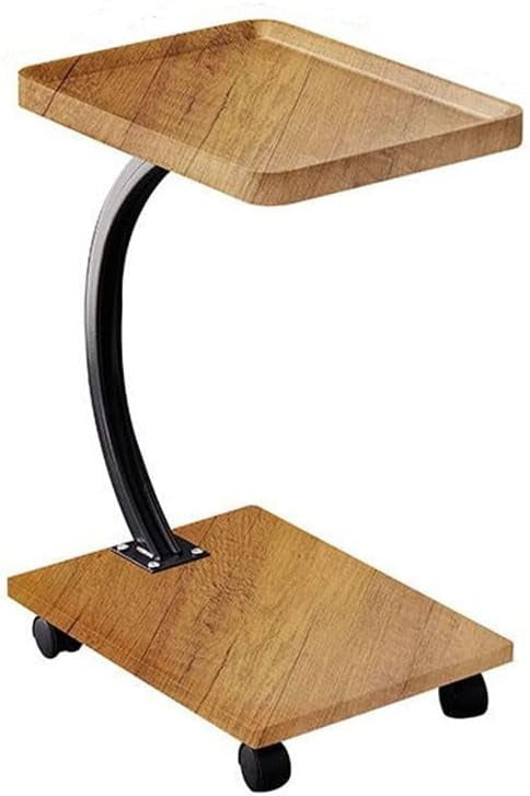 WANLIAN Side Table with Wheels 23inch Movable Sofa End Table for Living ...