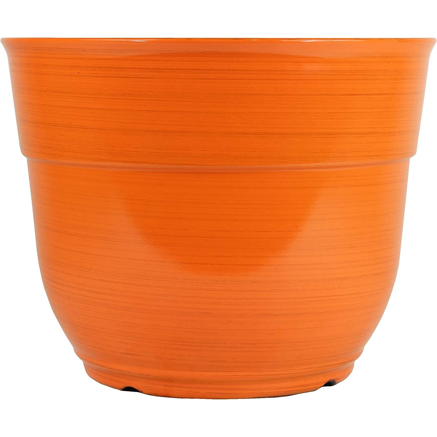 WANLINDZs Glazed Brushed Happy Large Plastic Planter, Bright Orange, 15" - Walmart.com