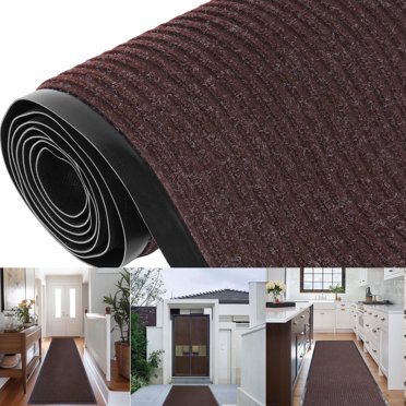 Qunbio 3x10ft Heavy-Duty, Water-Absorbing, Non-Slip PVC Rug, Grey ...