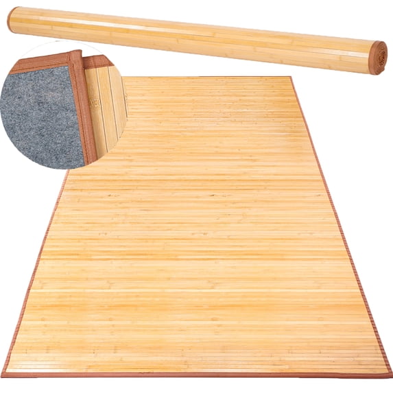 WANLISELL 5' x 8' Bamboo Area Rug, Bamboo Wood Floor Carpet with Anti ...
