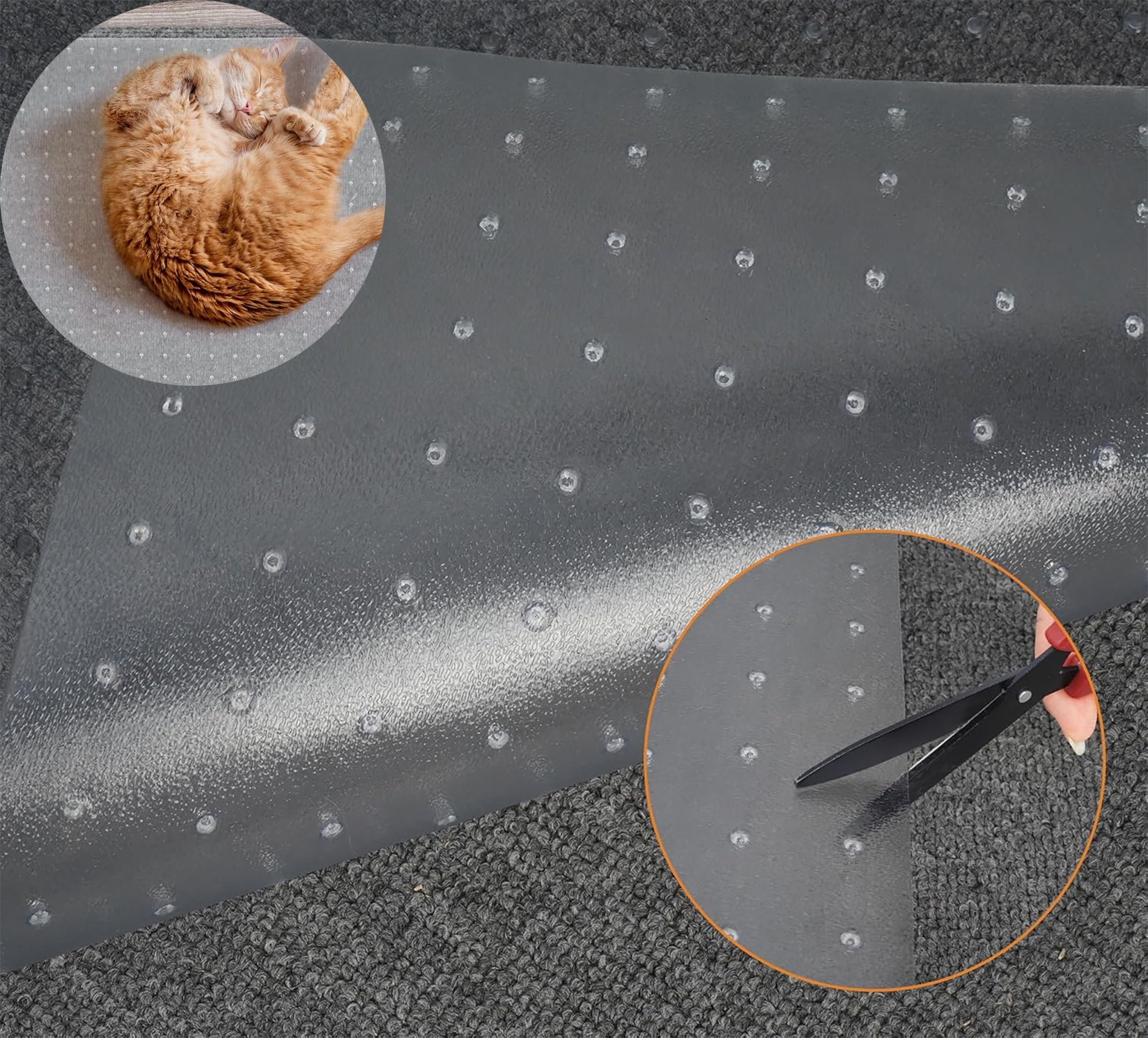 WANLISELL Clear Carpet Protector, 72" x 36" Vinyl Plastic Floor Runner ...