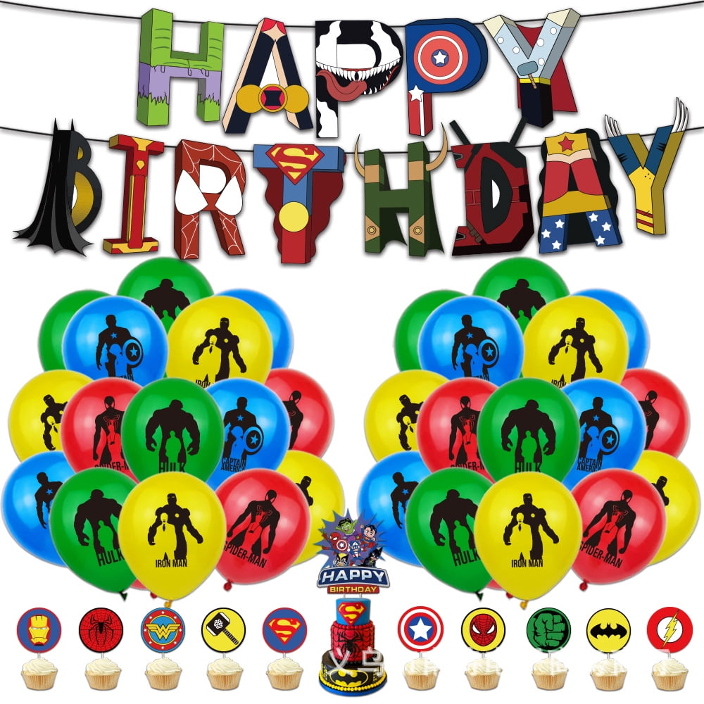 WANNGWEE Avengers Birthday Party Supplies, Cartoons Theme Party ...