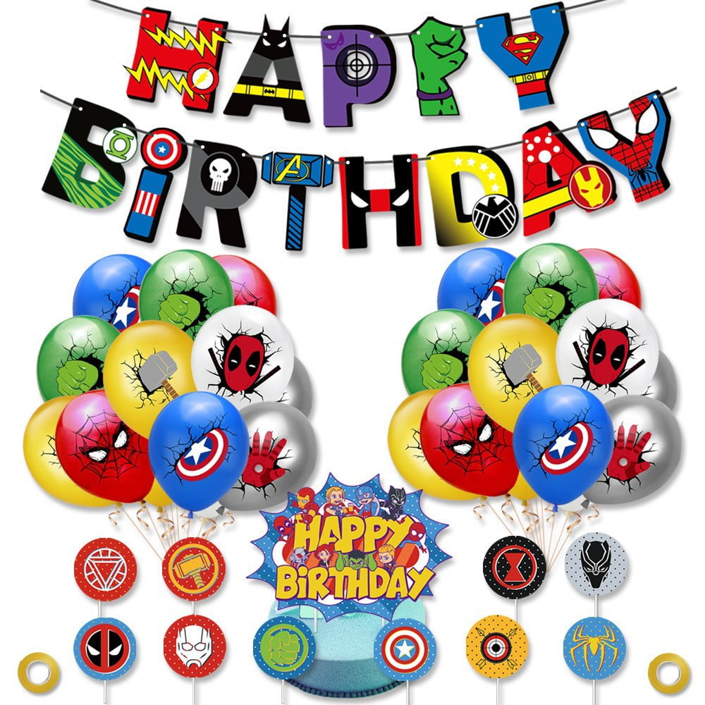 WANNGWEE Avengers Birthday Party Supplies, Cartoons Theme Party ...