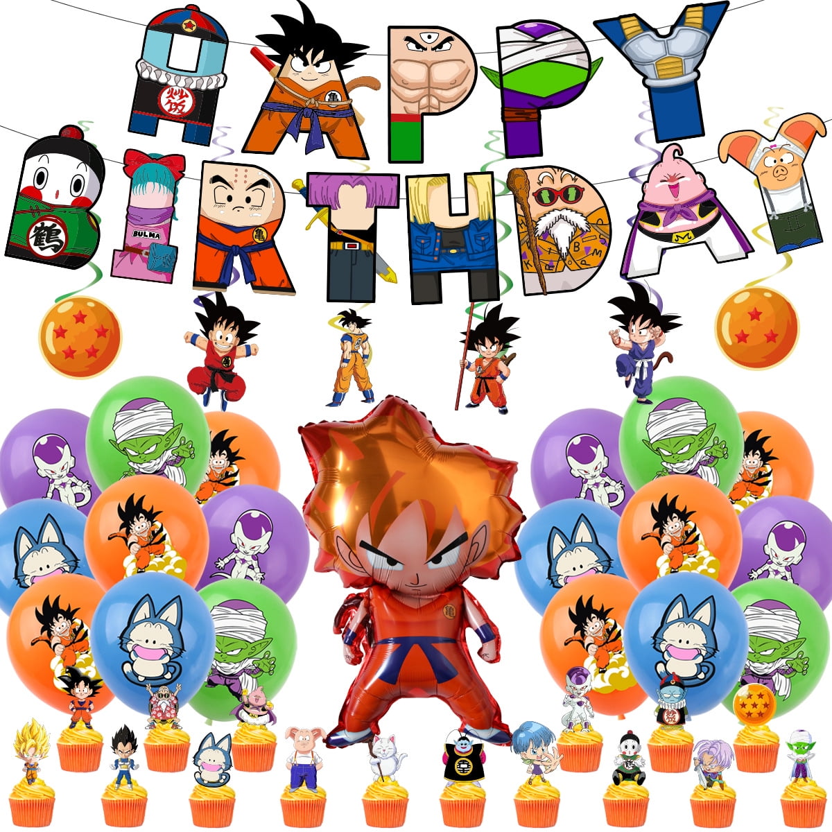 WANNGWEE Dragon_Ball Birthday Party Supplies, Cartoons Theme Party ...