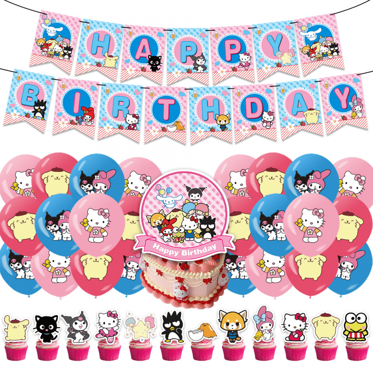 WANNGWEE Sanrio Birthday Party Supplies, Cartoons Theme Party ...