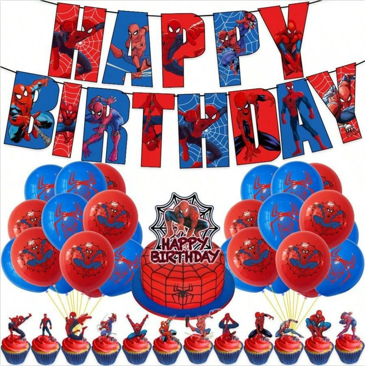 WANNGWEE Spider-Man Birthday Party Supplies, Cartoons Theme Party ...