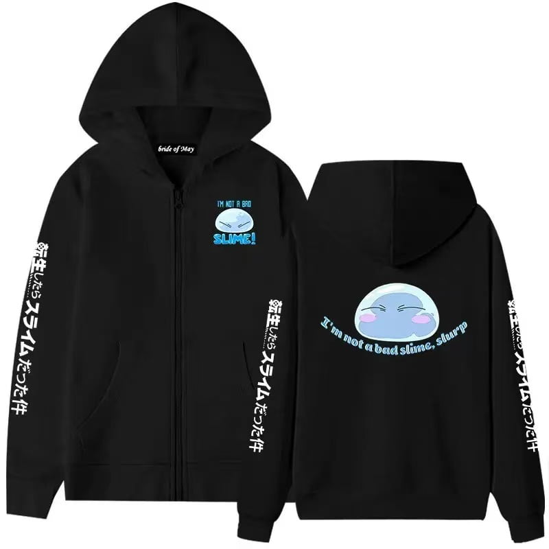 WANQIANG New Anime Merch Zip Up Hoodie That Time I Got Reincarnated As ...